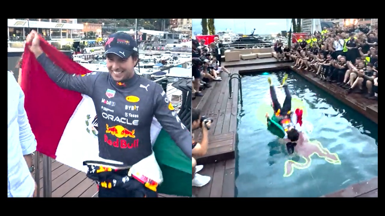 El icónico festejo de Checo Pérez tras ganar el GP de Mónaco (nota de ...