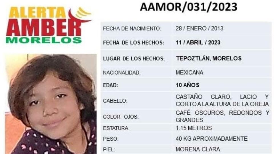 Activan Alerta Amber por Luna Yaretzi, menor desaparecida en Morelos ...